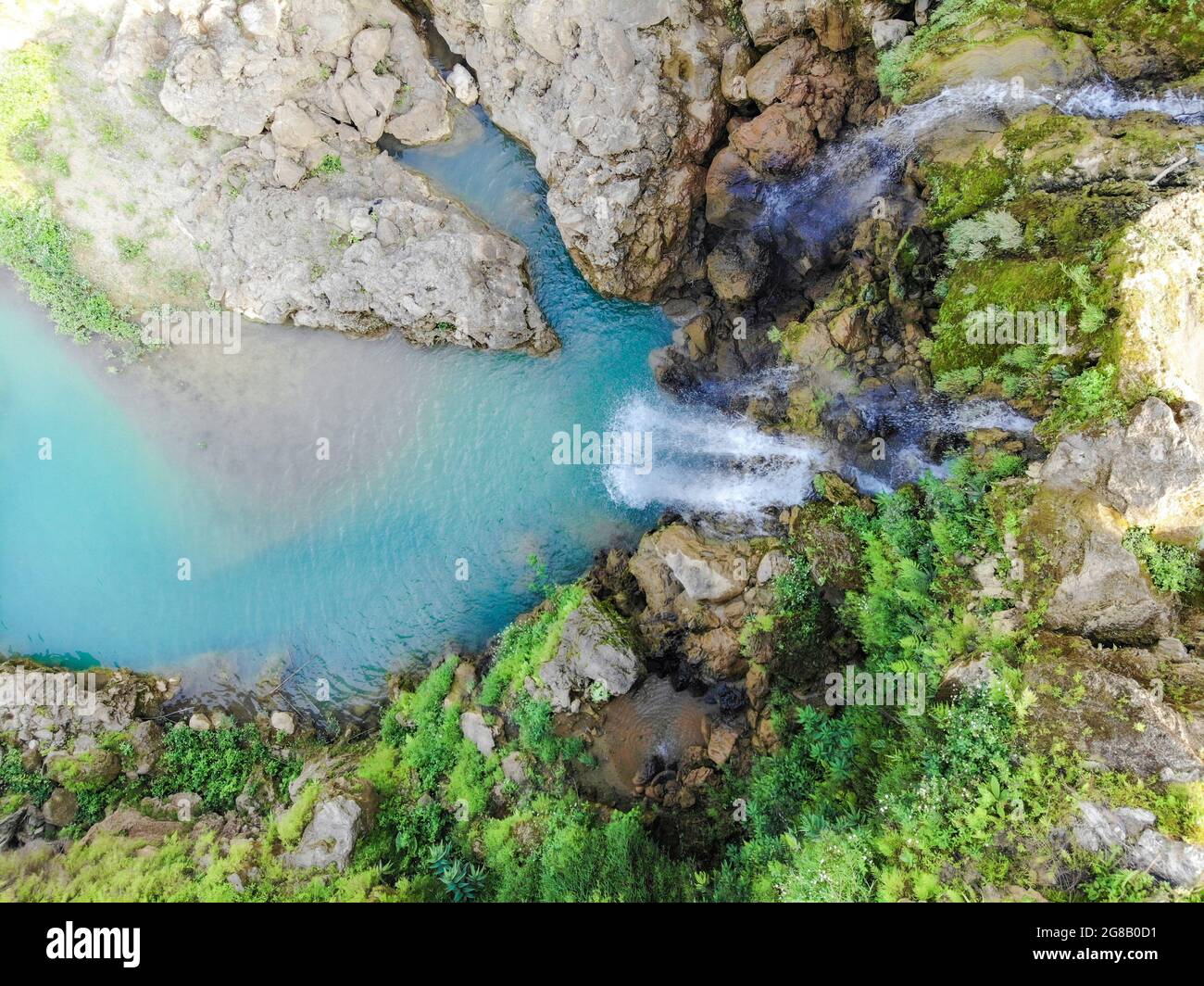 Nice waterfall with green water in Moc Chau district northern Vietnam ...