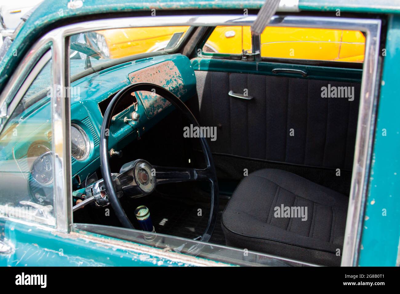 Interior of an old car Stock Photo - Alamy