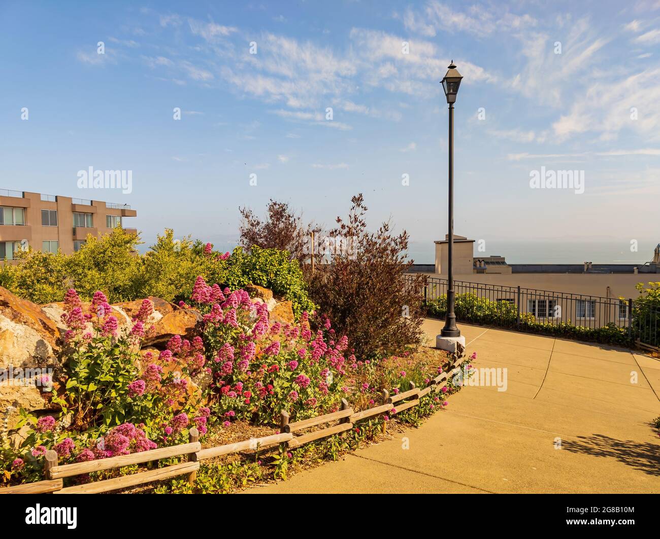 Beautiful landscape around the Ina Coolbrith Park at California Stock ...