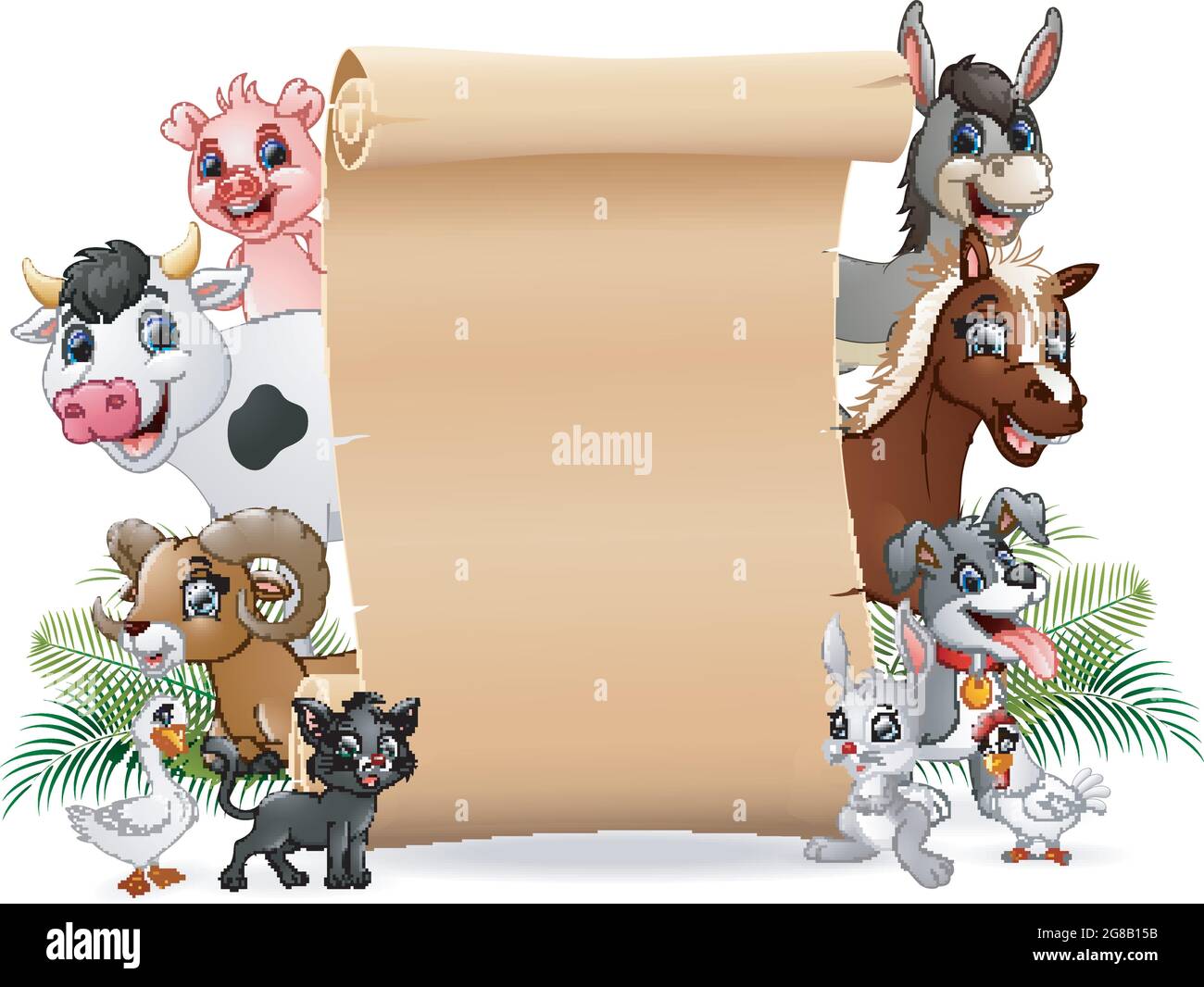 Farm animals with a blank sign paper Stock Vector Image & Art - Alamy