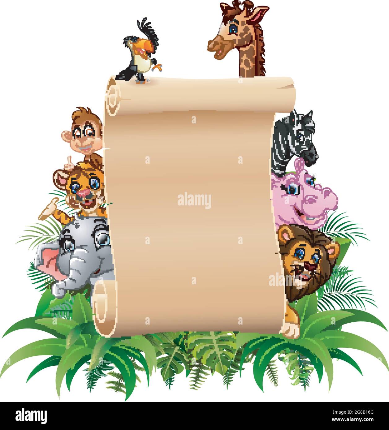 Animals with a blank sign paper Stock Vector Image & Art - Alamy