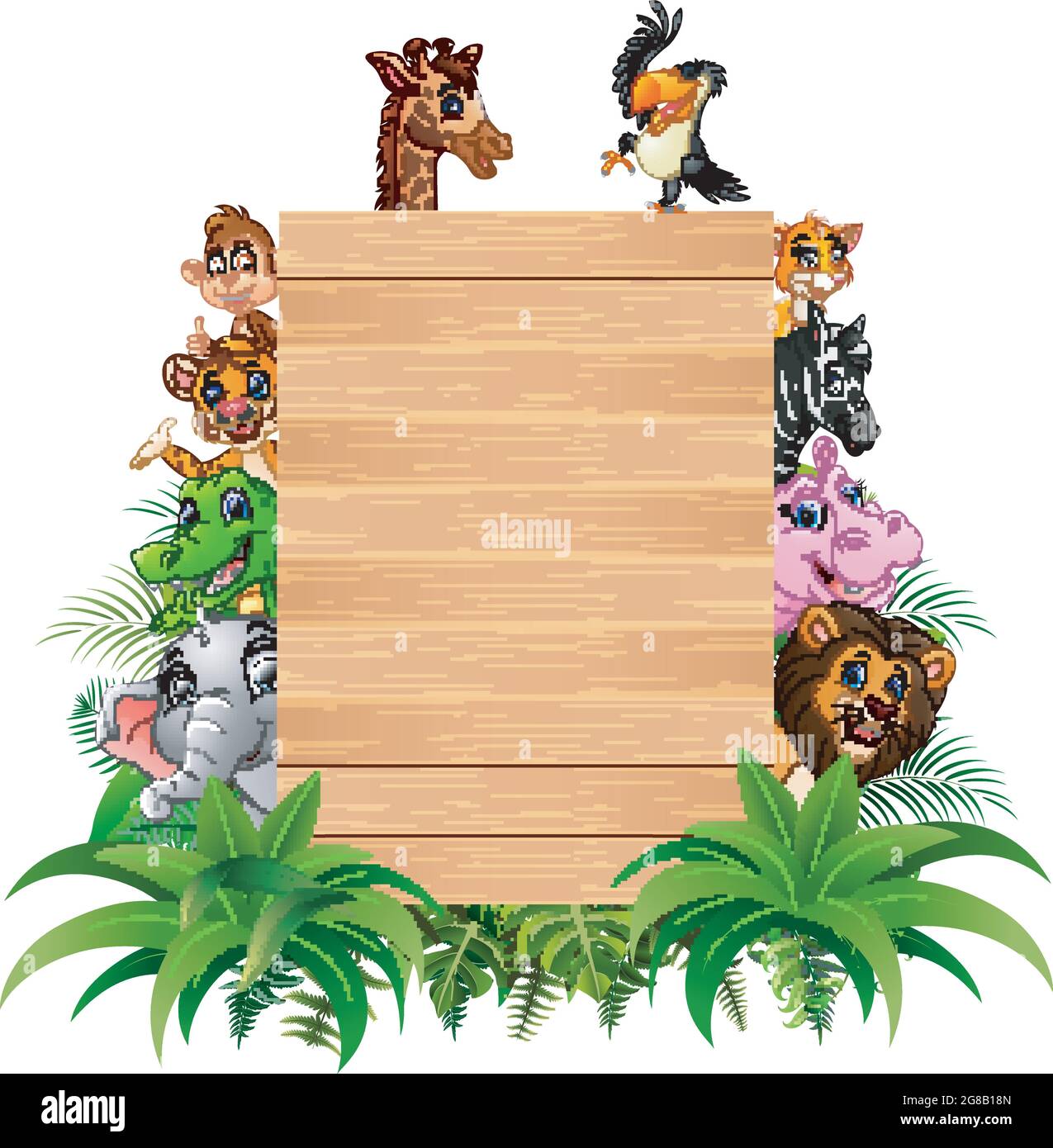 Animals with a blank sign bamboo Stock Vector Image & Art - Alamy