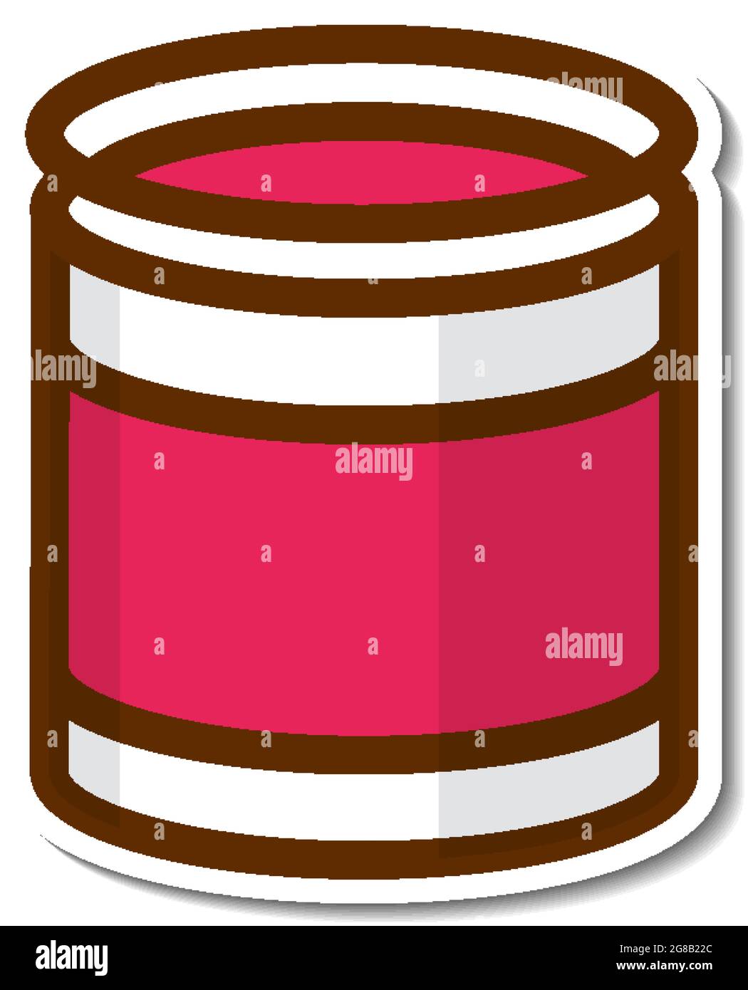 Red can cartoon sticker on white background illustration Stock Vector ...