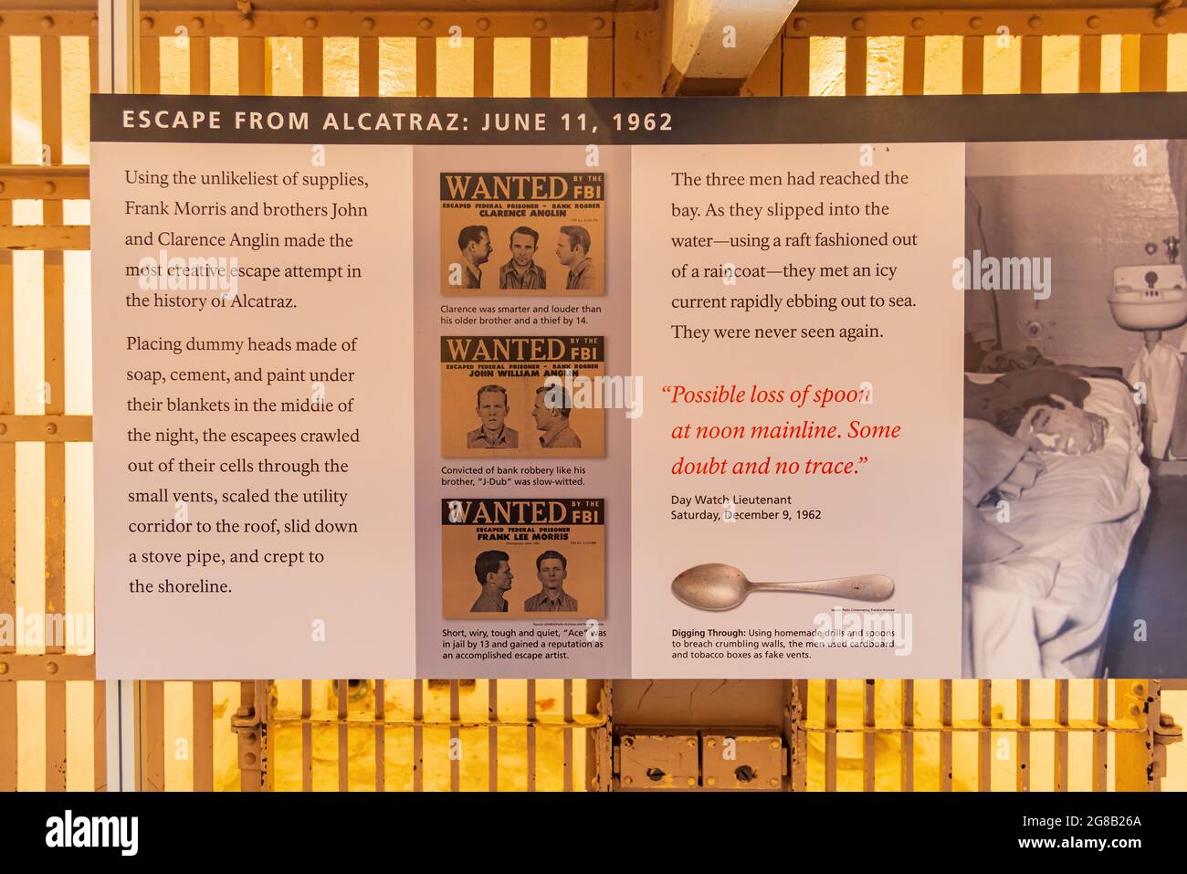 San Francisco, MAY 19, 2021 - Interior view of the cell house of ...