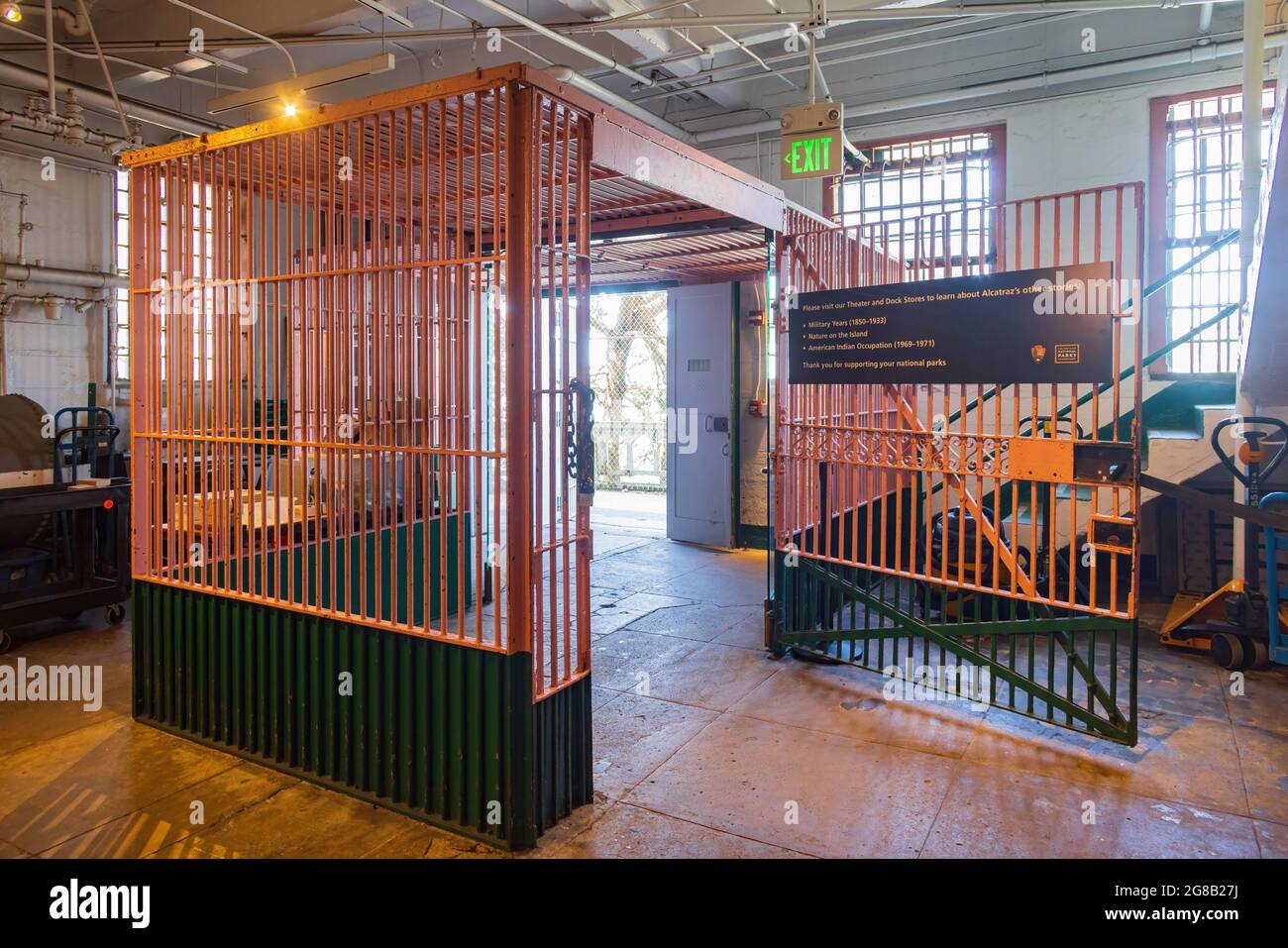 San Francisco, MAY 19, 2021 - Interior view of the cell house of ...