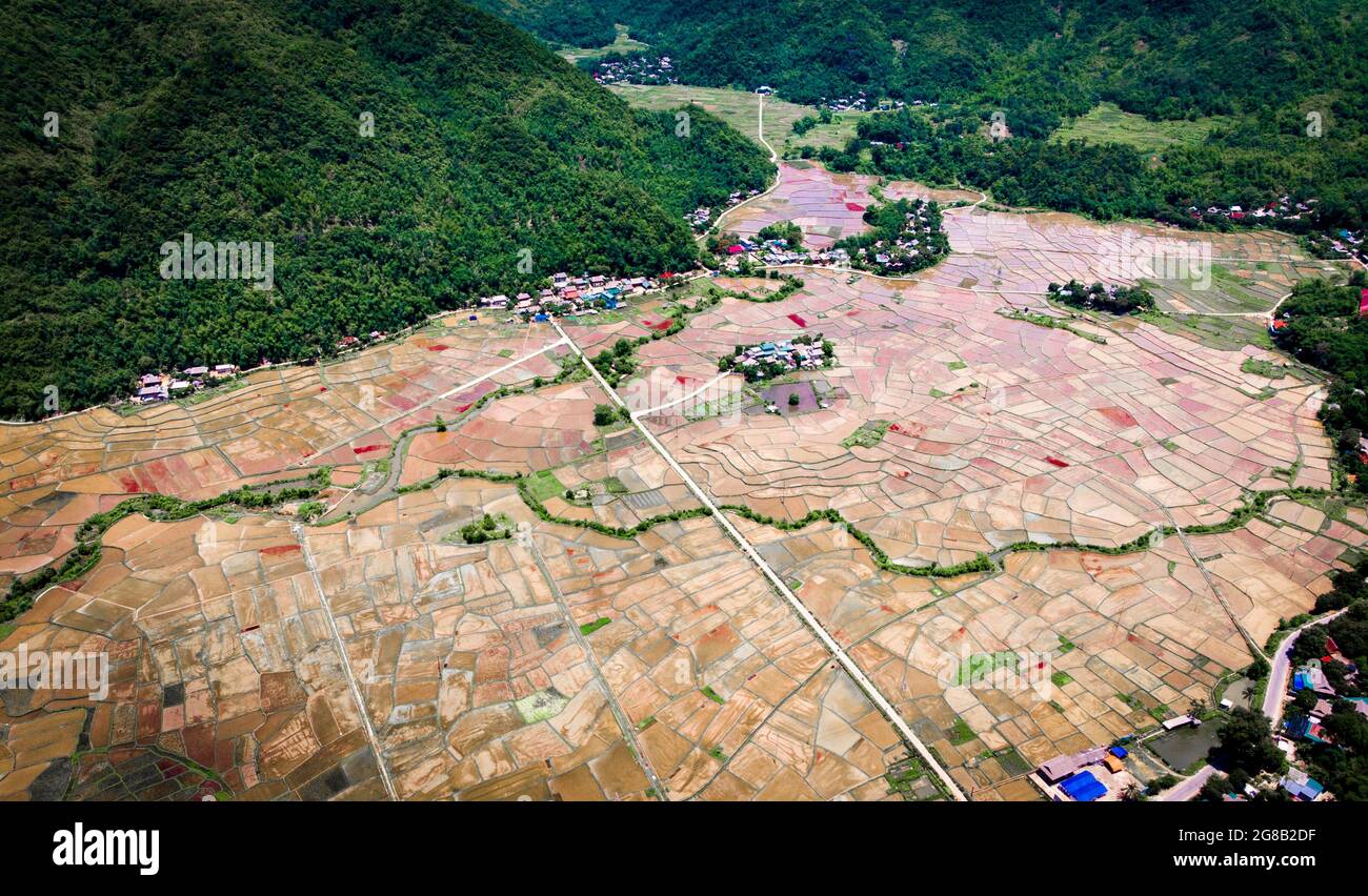 Nice valley with water in Mai Chau district northern Vietnam Stock ...