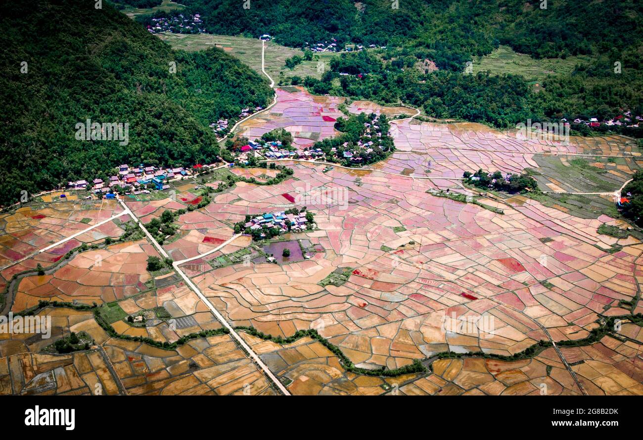 Nice valley with water in Mai Chau district northern Vietnam Stock ...