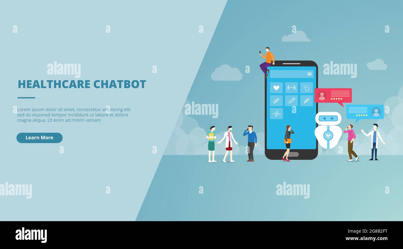 healthcare chatbot technology concept for website landing homepage ...