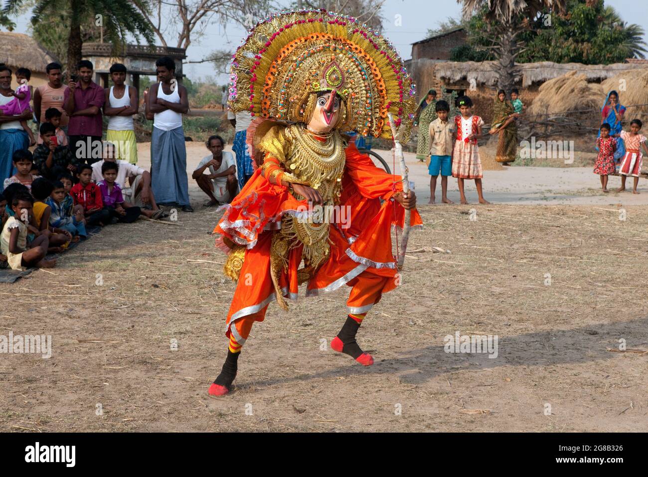 Chou dancers performing chou, a traditional folk dance of India, where ...