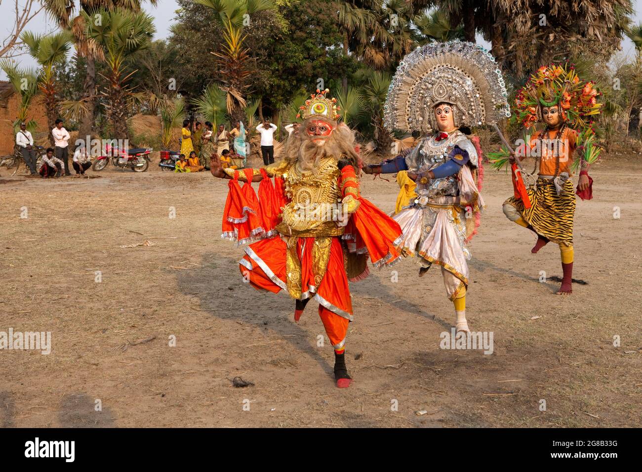 Chou dancers performing chou, a traditional folk dance of India, where ...