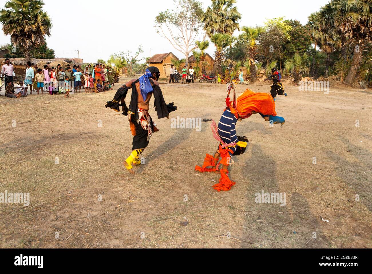 Chou dancers performing chou, a traditional folk dance of India, where ...