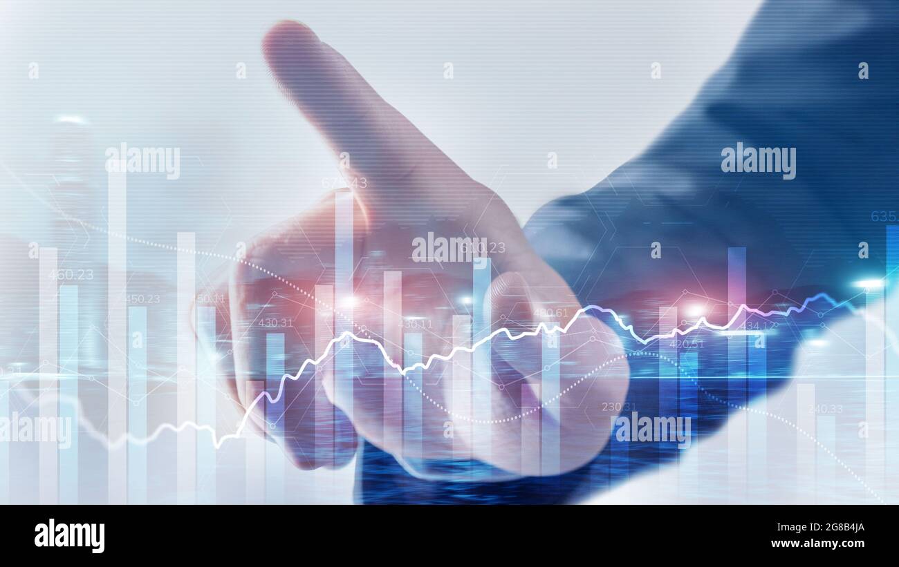 Universal financial background in blue for your presentation or website ...