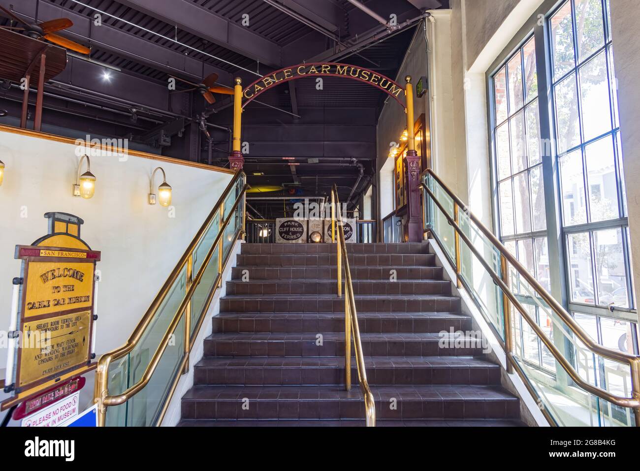 San Francisco, MAY 22, 2021 - Interior view of the Cable car museum ...