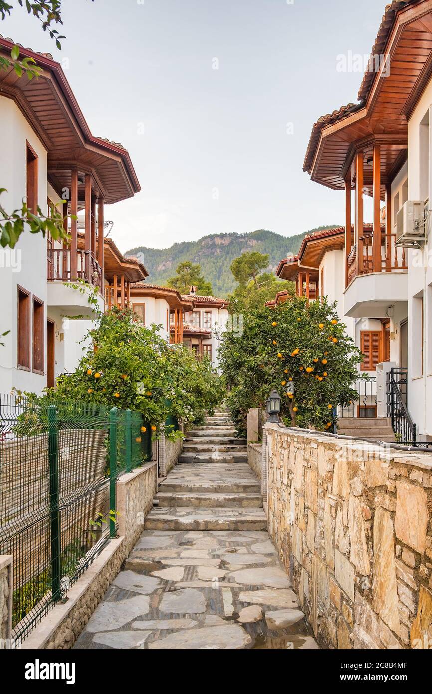 Architecture of the Akyaka slow city in Turkey Stock Photo - Alamy