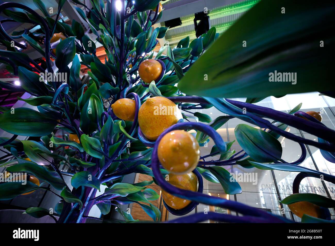 New York, United States. 18th July, 2021. Fabricated lemon tree ...