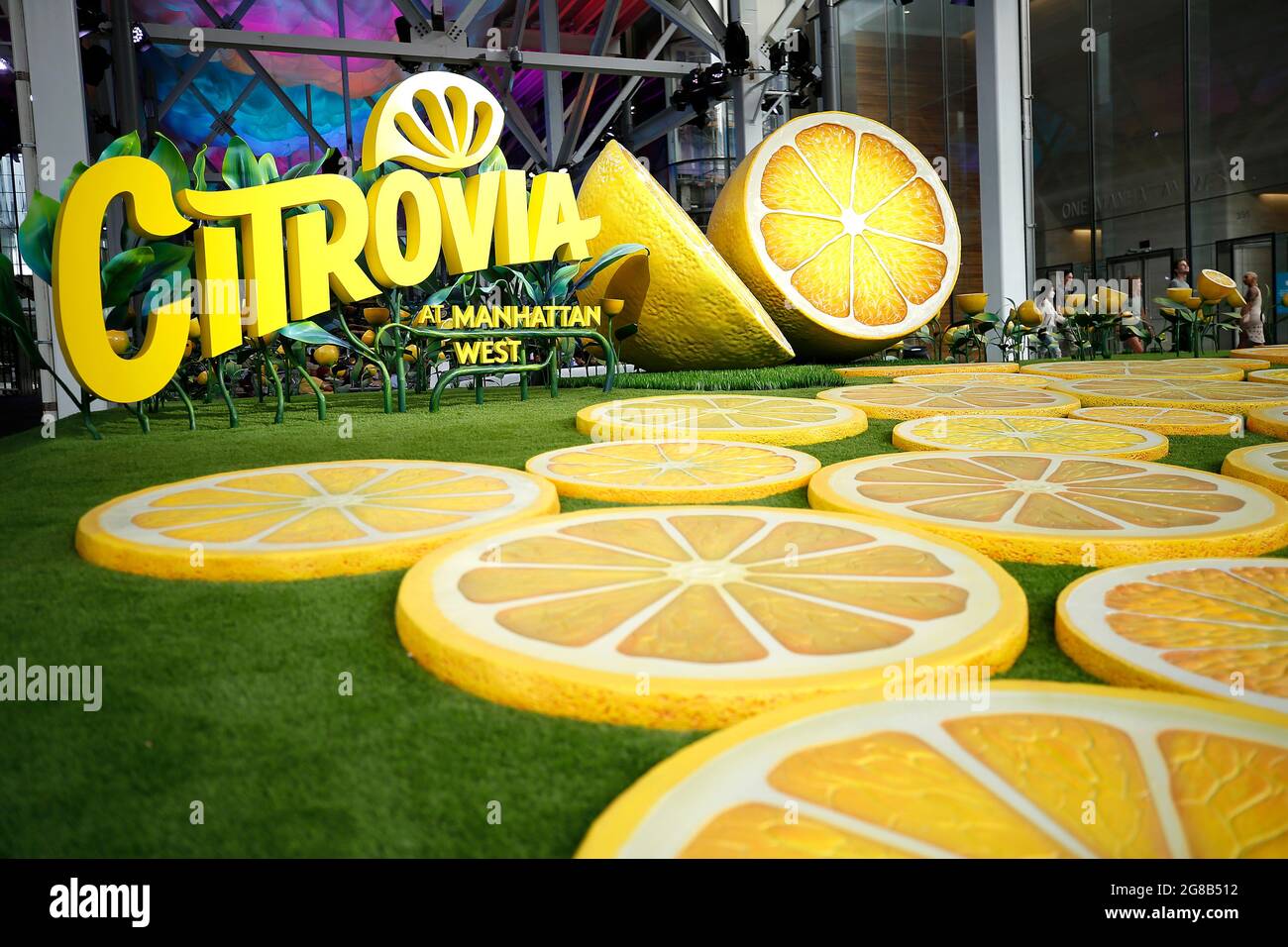 New York, United States. 17th July, 2021. Fabricated lemon slice ...