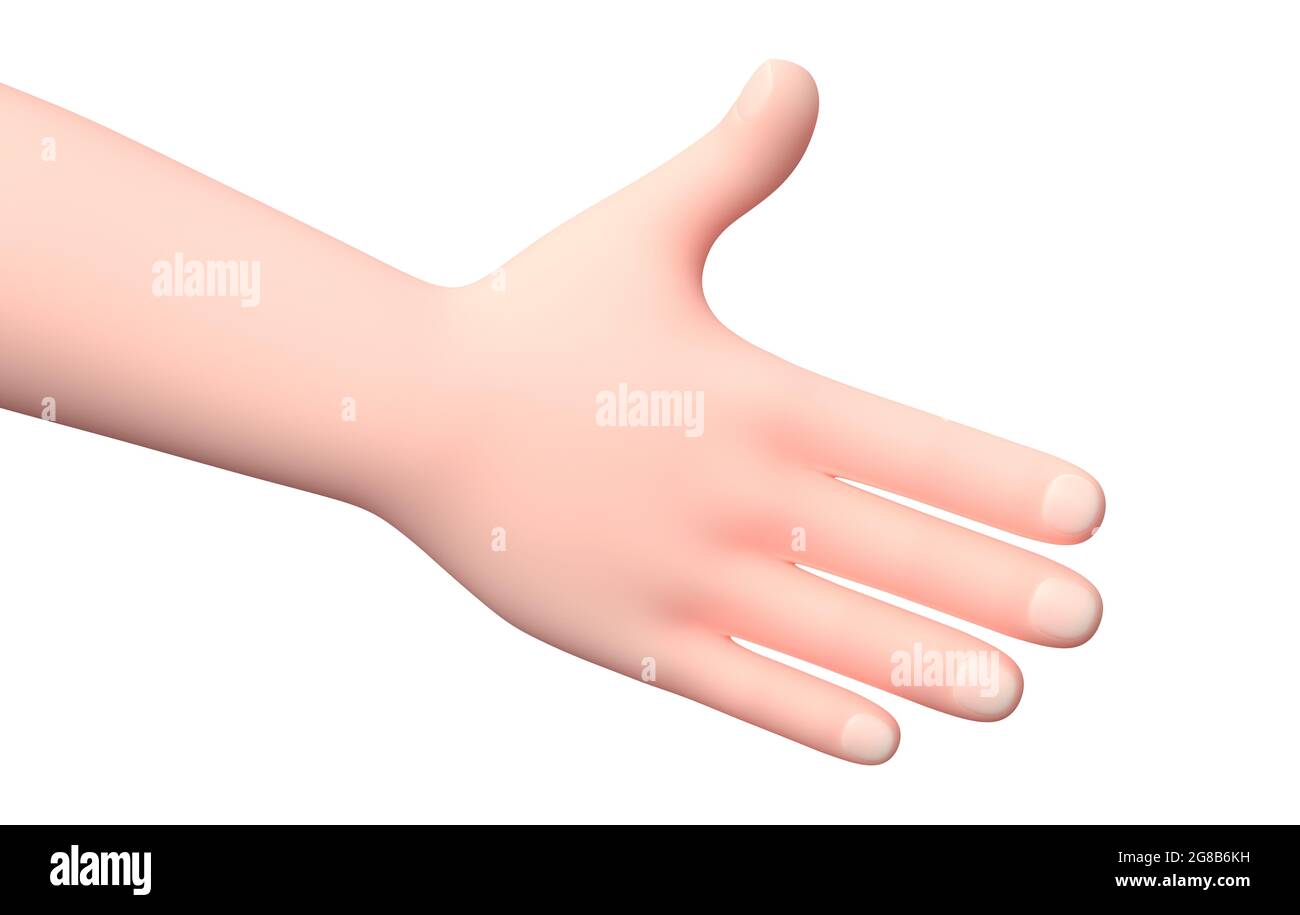 Lending a Hand Gesture. 3D Cartoon Character. Isolated on White Stock ...