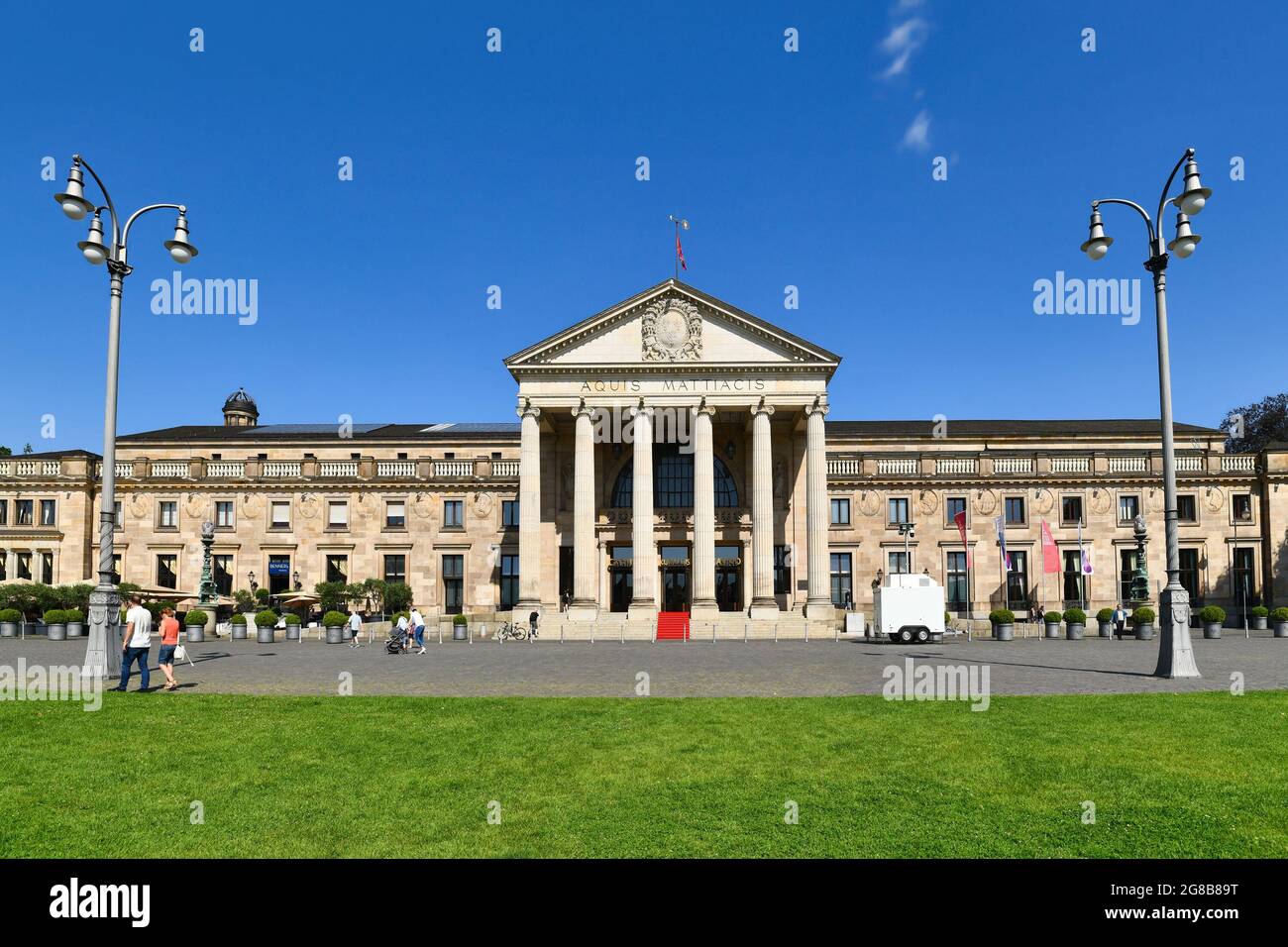 Wiesbaden, Germany - July 2021: Main entrance of convention center ...