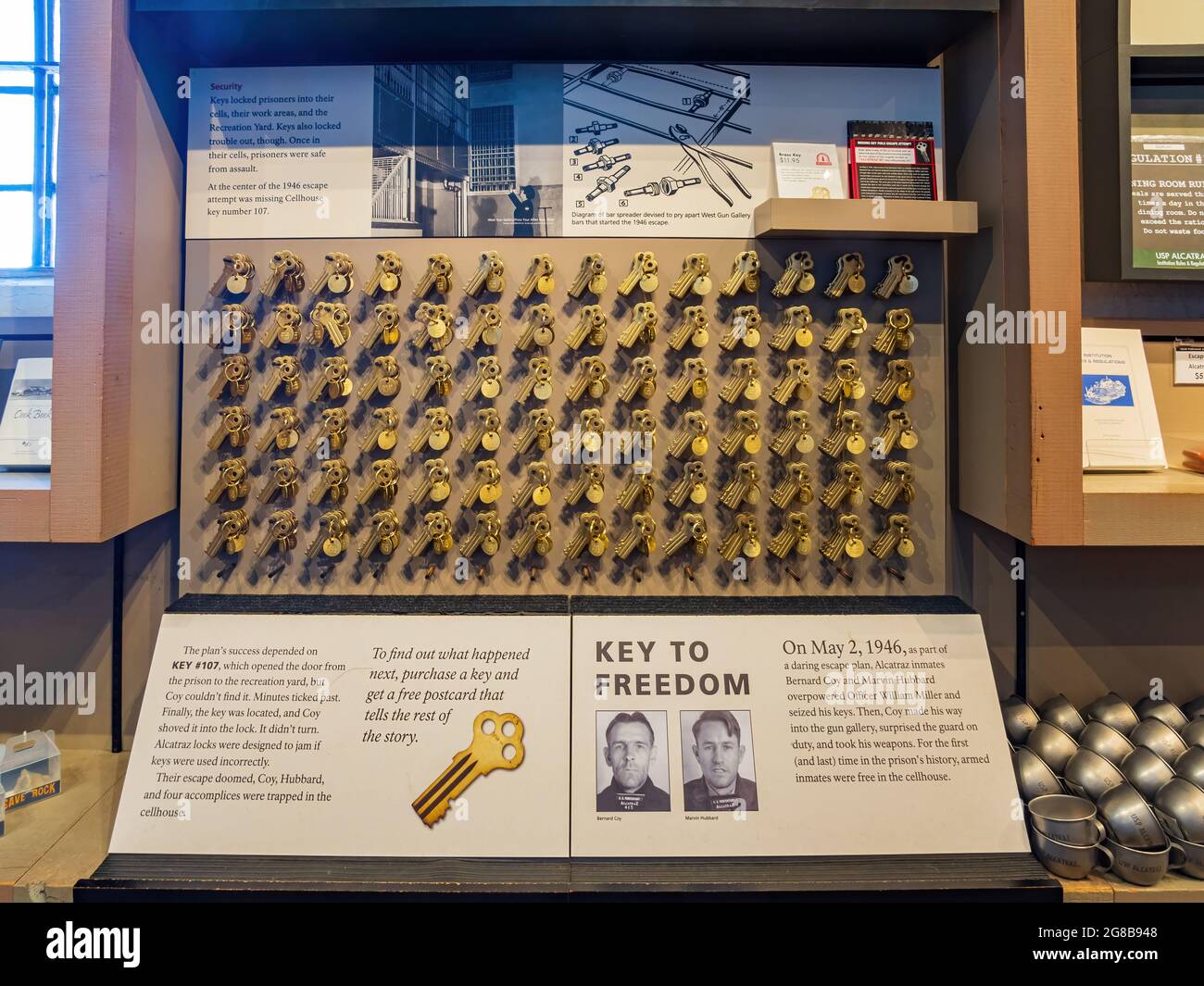 San Francisco, MAY 19, 2021 - Interior view of the cell house of ...