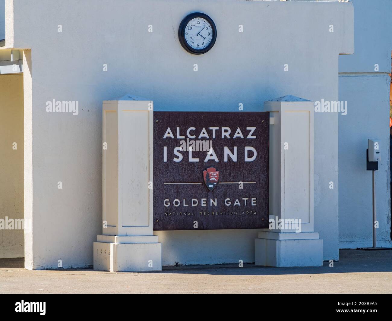 San Francisco, MAY 19, 2021 - Sunny view of sign in Alcatraz island ...