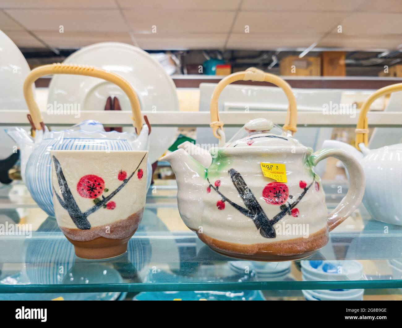 San Francisco, MAY 22, 2021 - Close up shot of a Japanese style tea pot ...