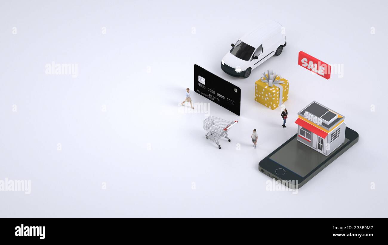 Mobile payment for purchases by card. Purchase, order. Concept of ...