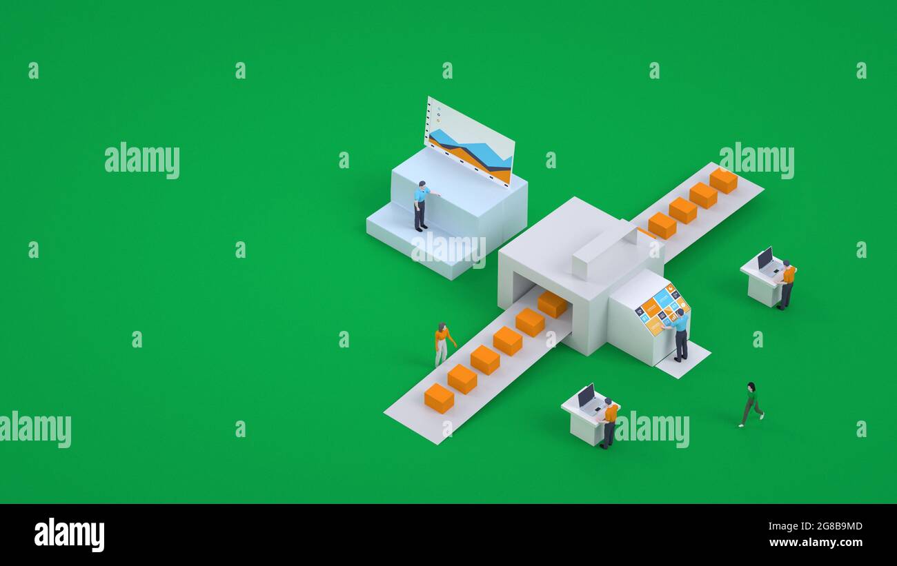 3D graphics. Point of delivery of orders, sorting of parcels. Parcel ...