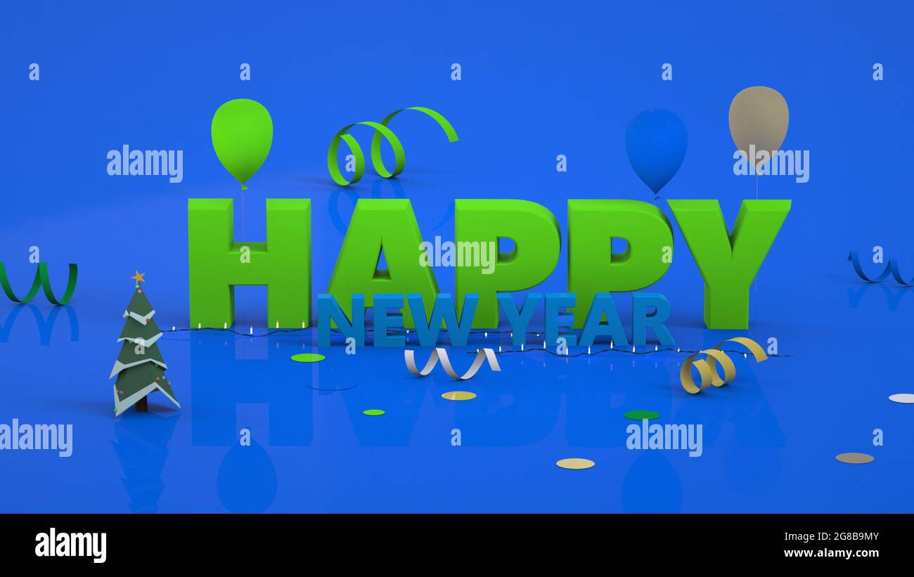 3D text Happy New Year. New Year's greetings. Convex letters on the ...