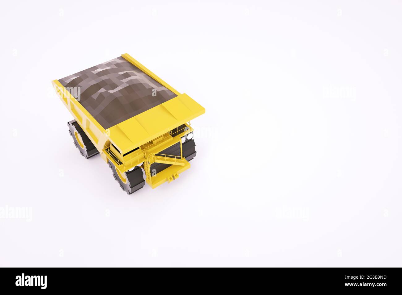 3D model of a yellow truck. Loading machine for construction work. 3D ...