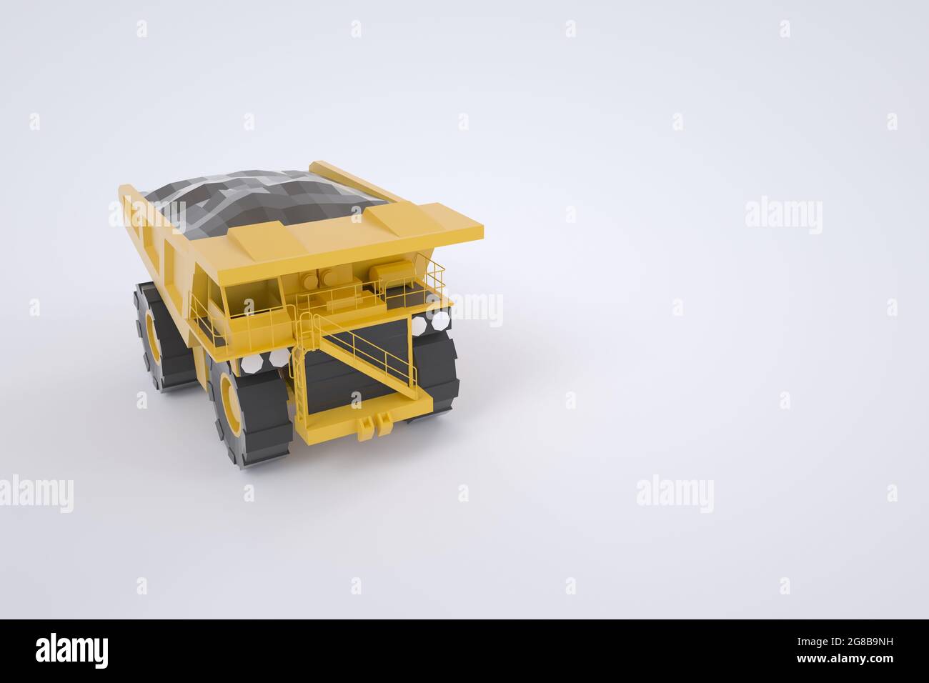3D graphics, a model of a yellow loading KAMAZ. Construction equipment ...