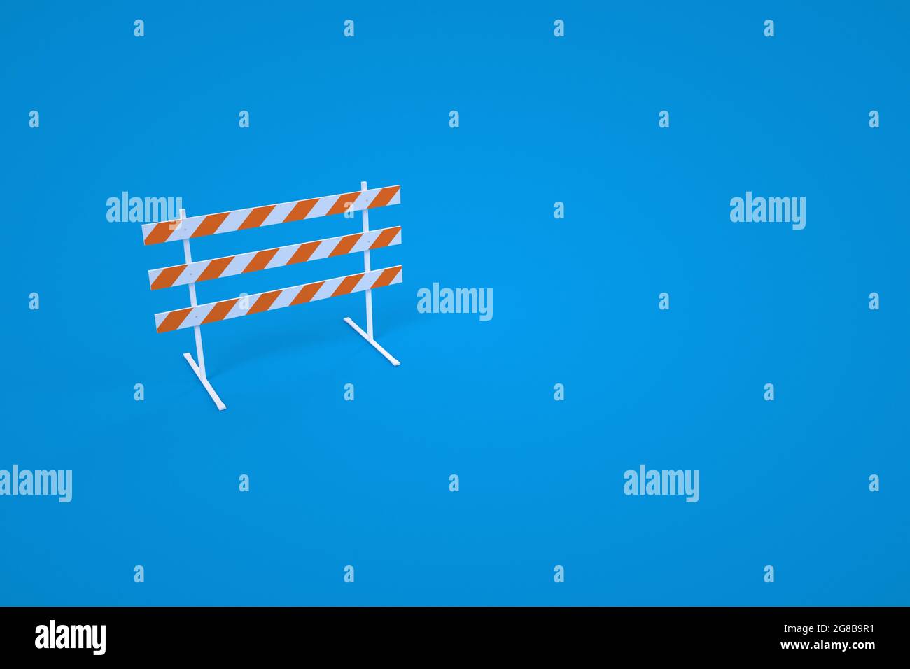 3D model of a construction barrier. Warning barrier, a construction ...
