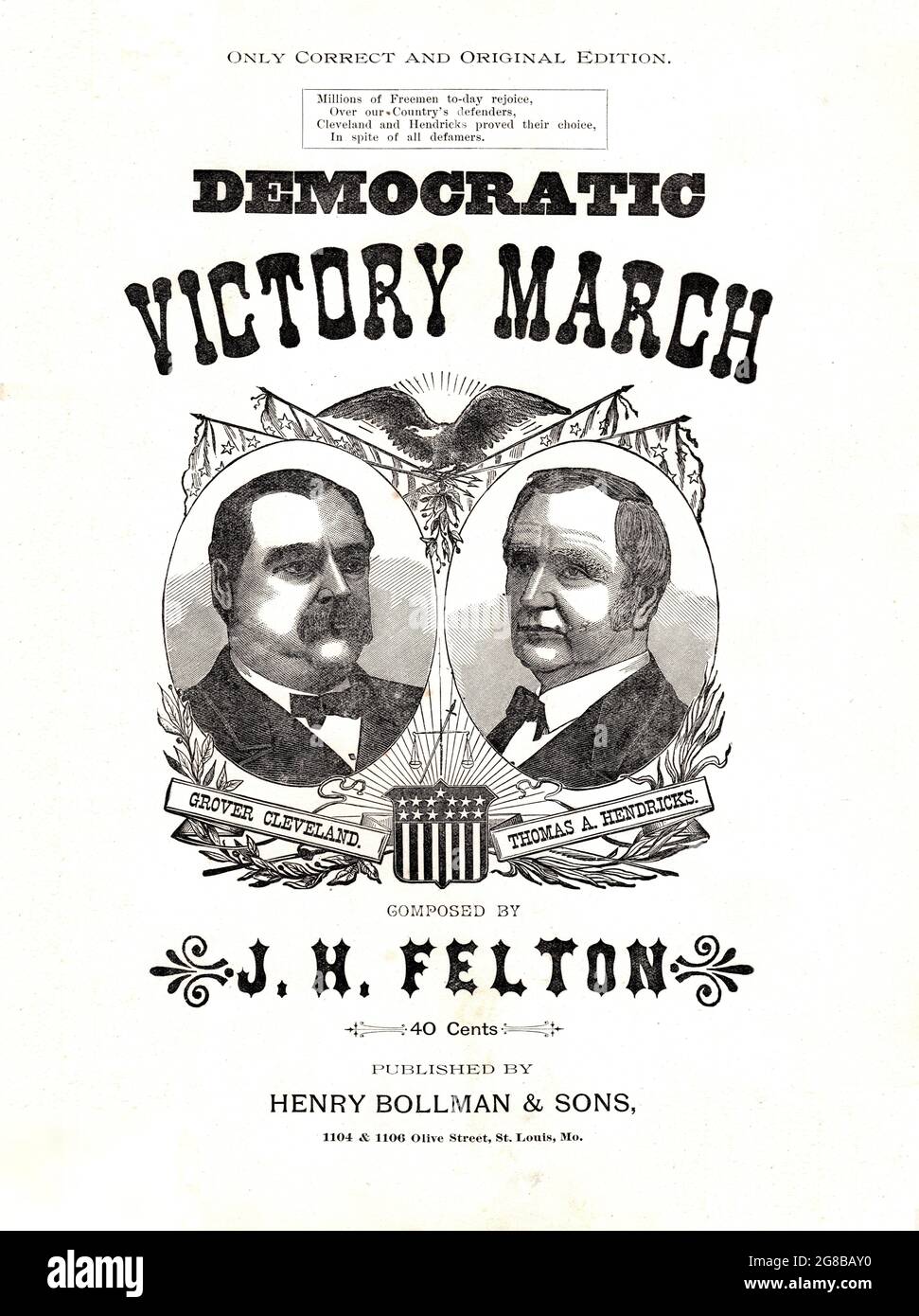 Democratic Victory March,1884 presidential election campaign sheet ...
