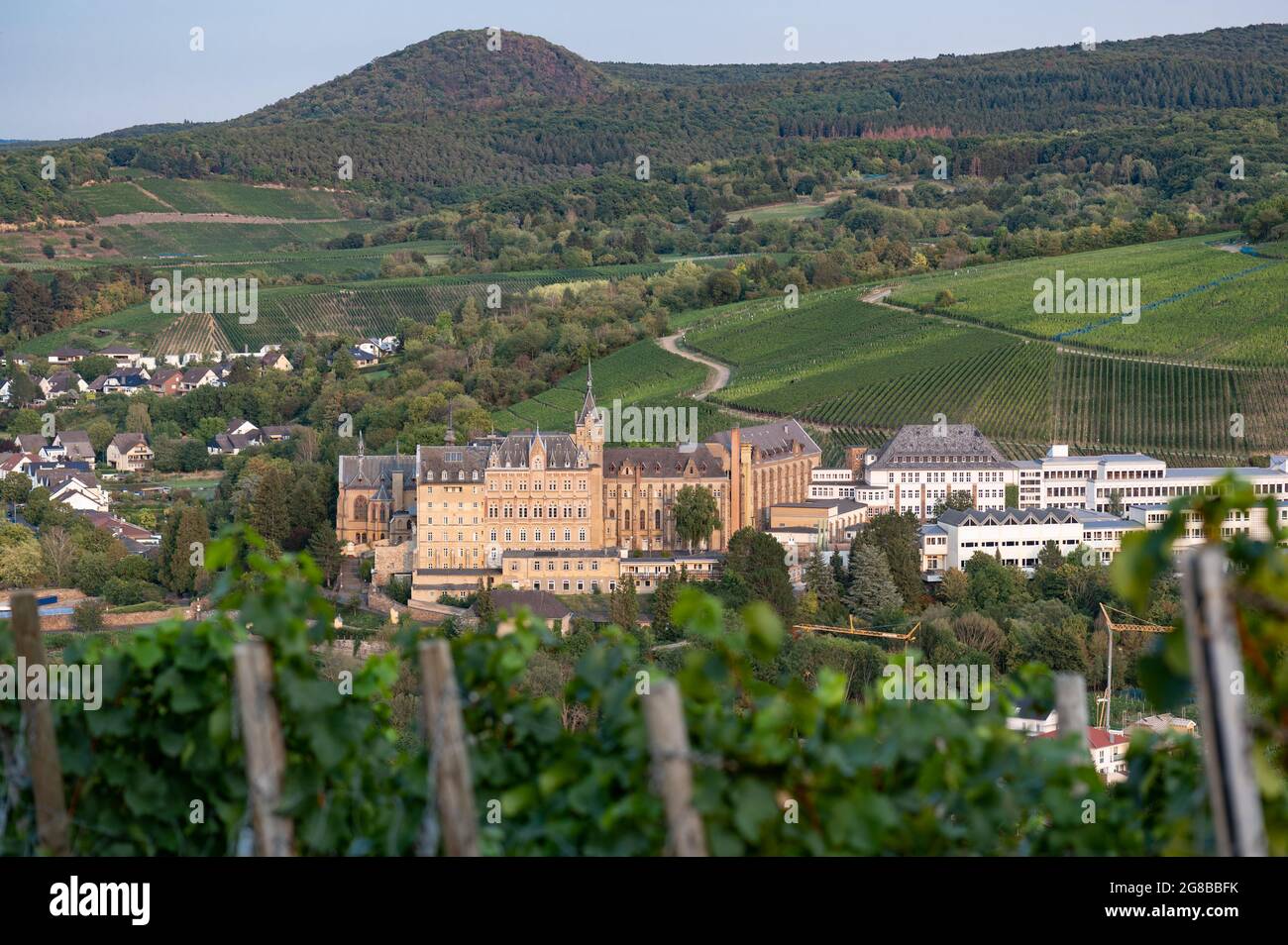 Ahr Valley view of the Calvarienberg Monastery in Ahrweiler, Rhineland ...