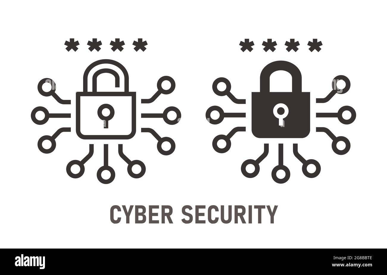 Cyber security icon. Vector illustration isolated on white Stock Vector ...