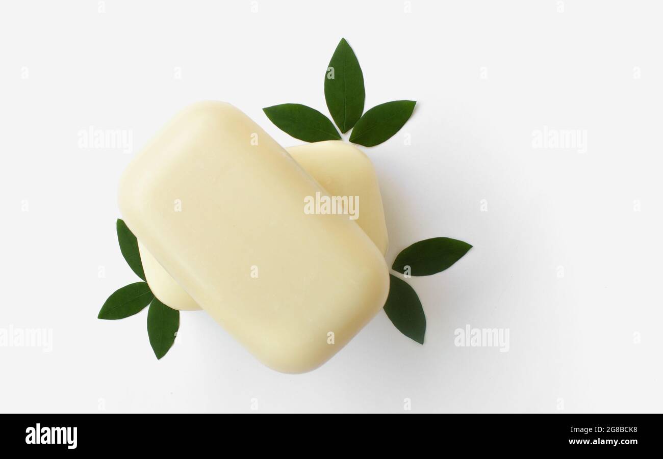 bar of natural eco-friendly soap on a white background Stock Photo - Alamy