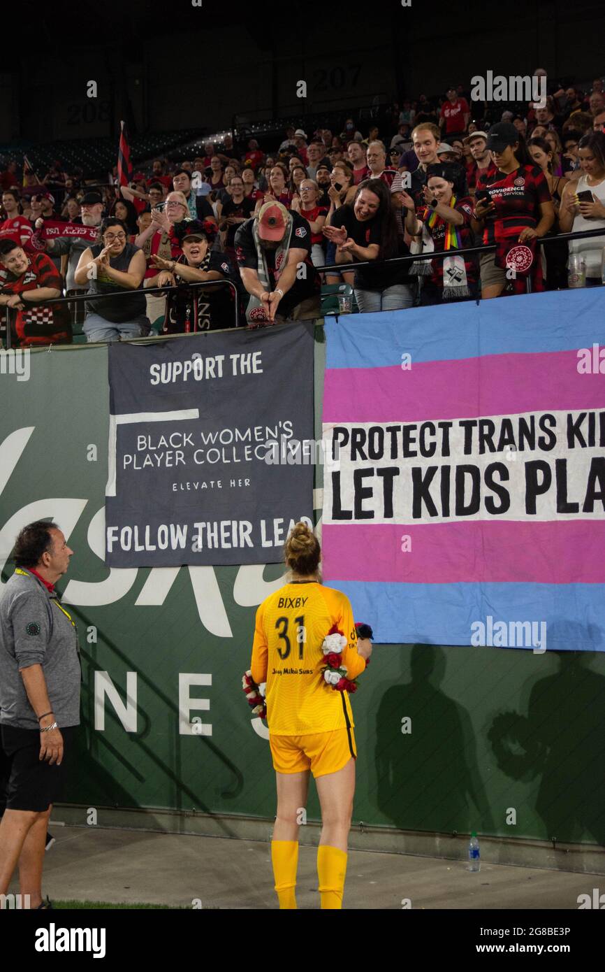 during the National Womens Soccer League game between Portland Thorns ...
