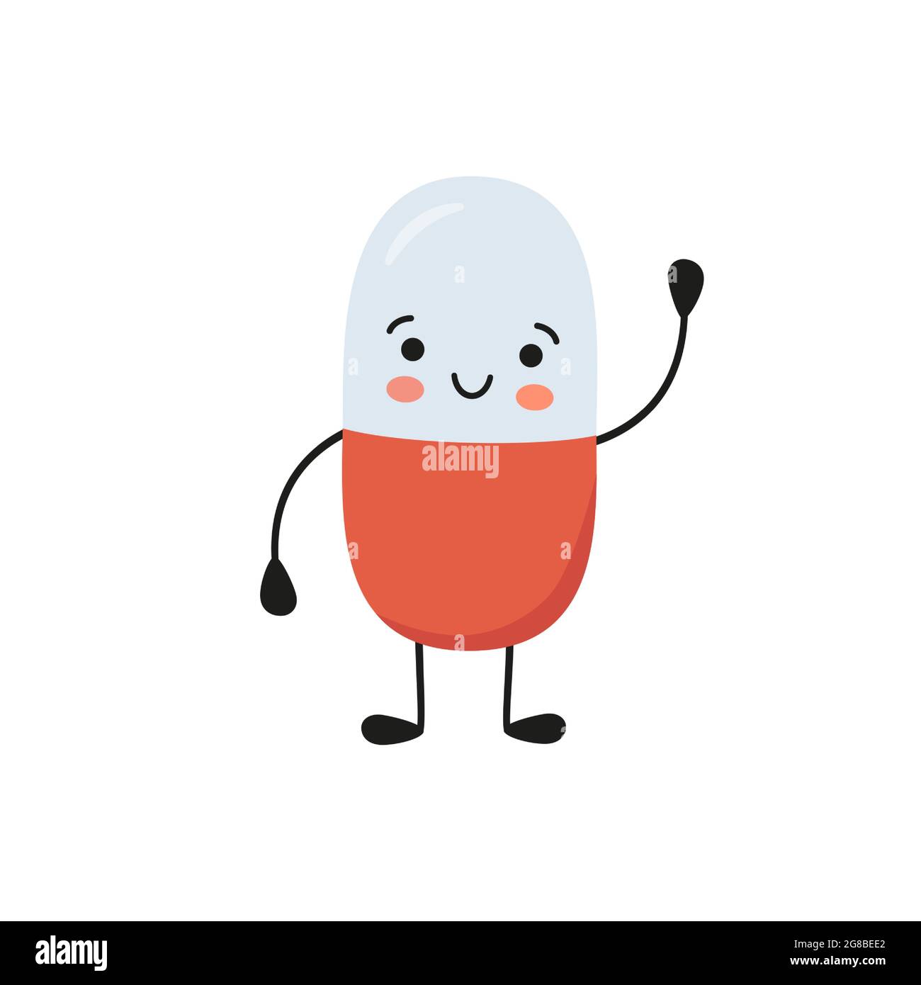 Happy pill capsule cartoon character Stock Vector Images - Alamy