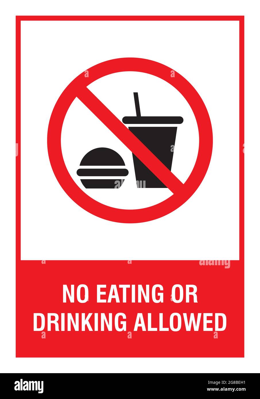 No Eating Sign Vector