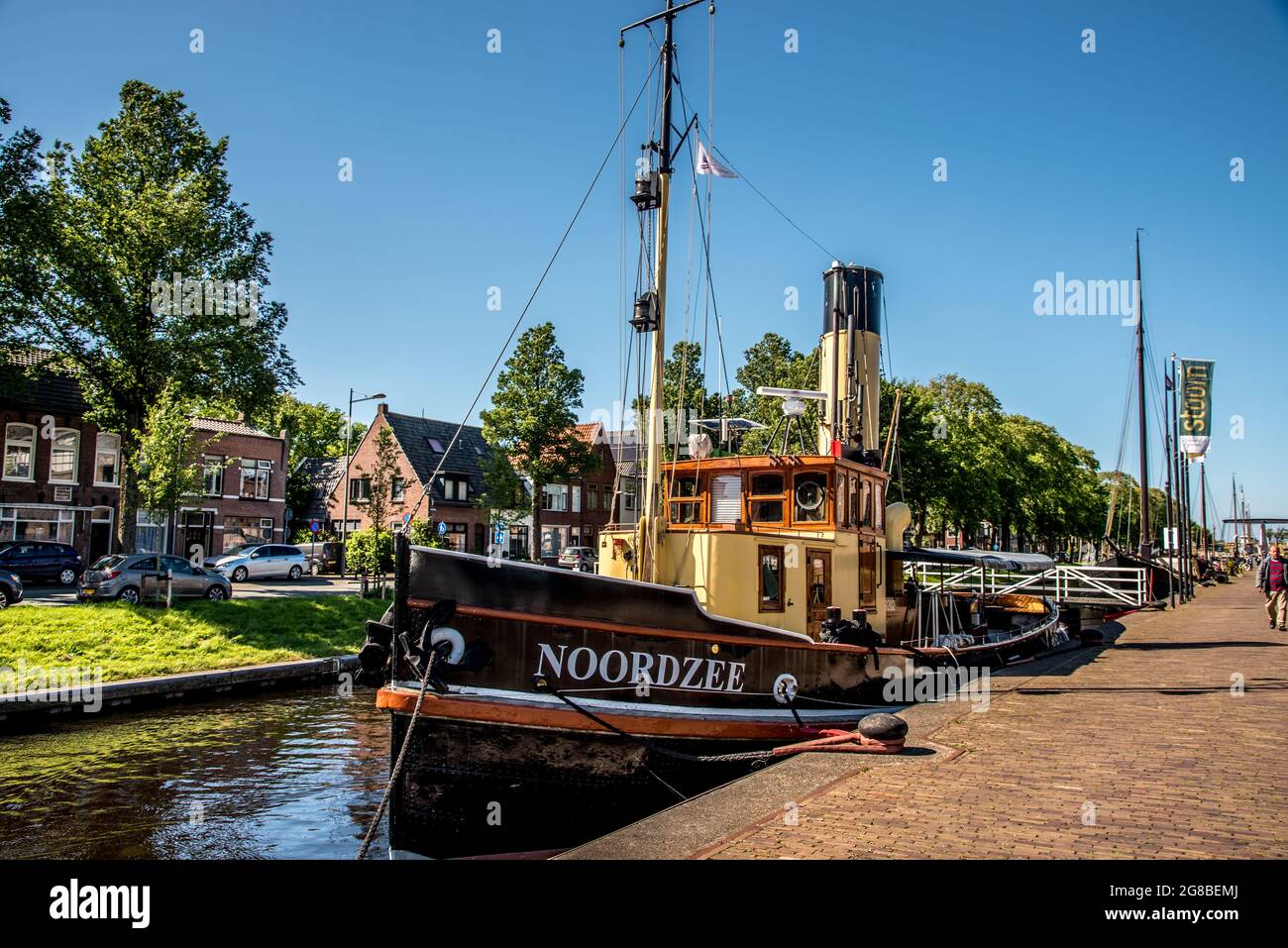 Den Helder, the Netherlands. July 2021. Old sailing boats in the harbor ...