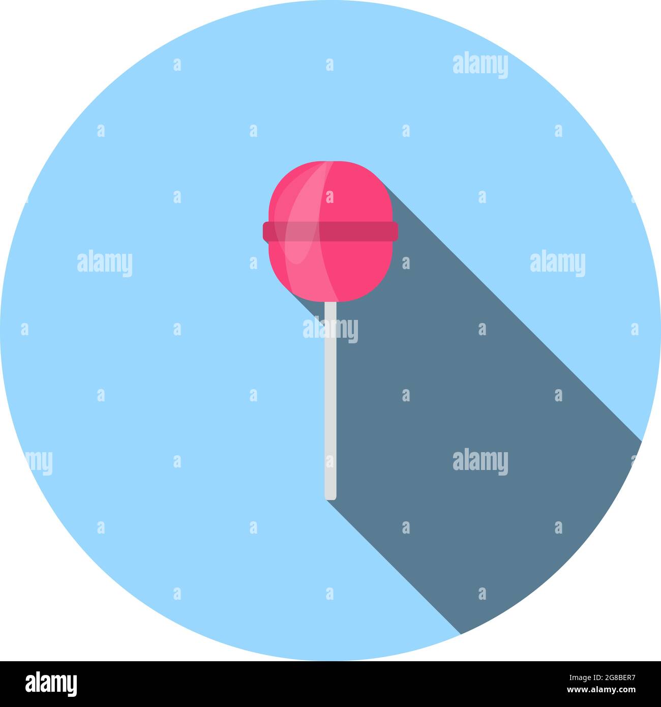 Stick Candy Icon. Flat Circle Stencil Design With Long Shadow. Vector ...