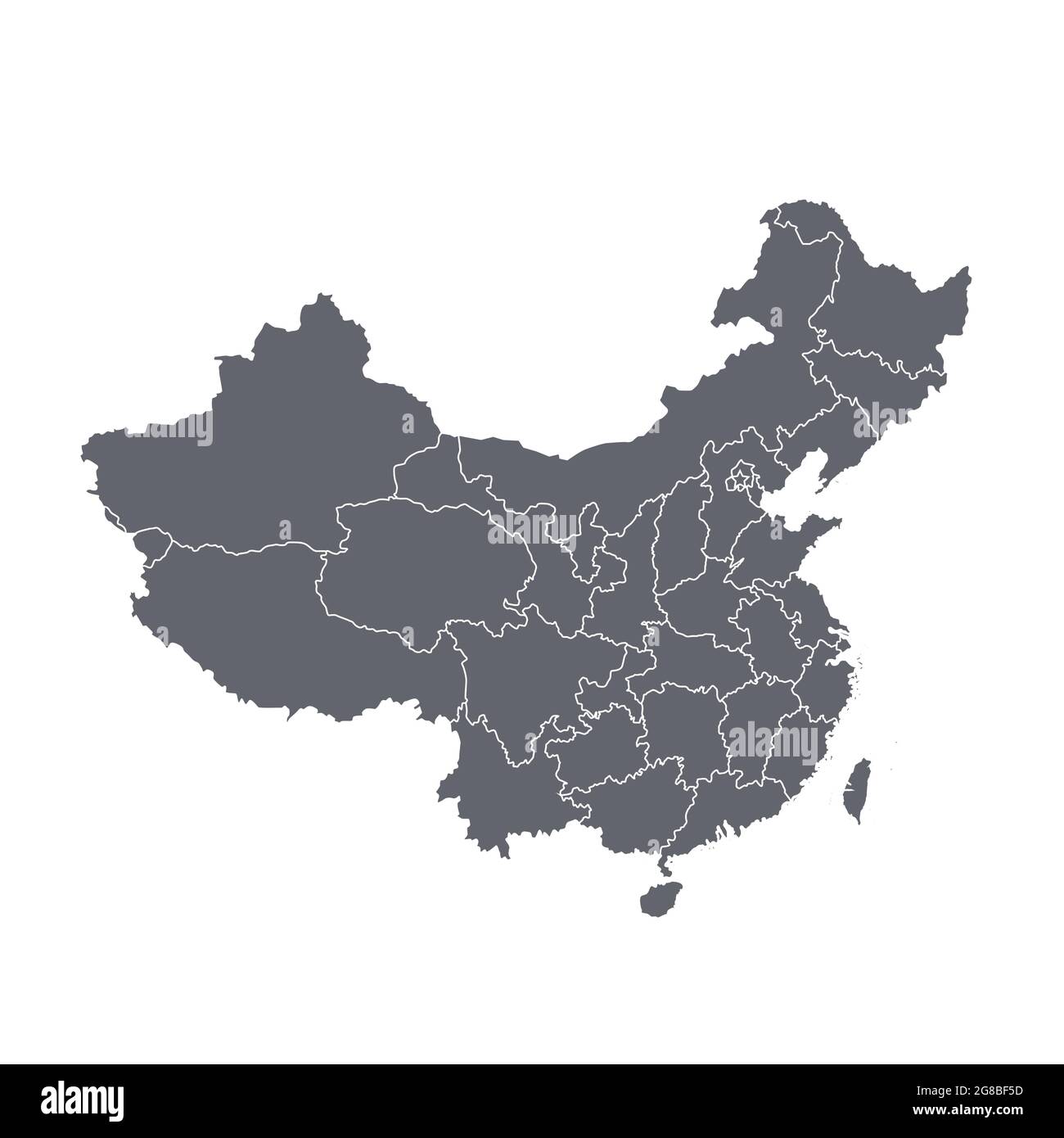 Grey blank China map. Flat vector illustration Stock Vector Image & Art ...
