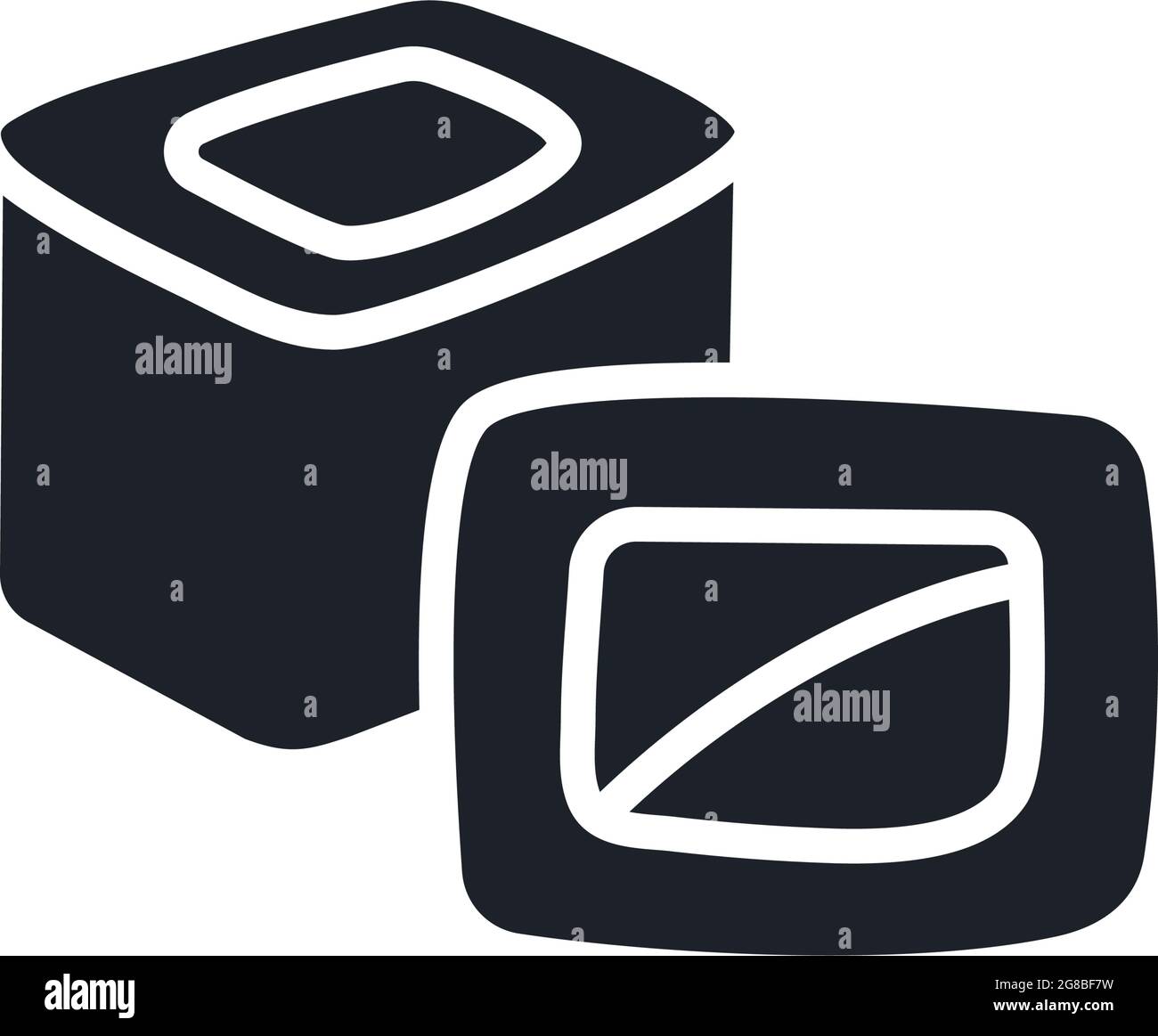 Sushi rolls silhouette. Black isolated silhouettes. Fill solid icon ...