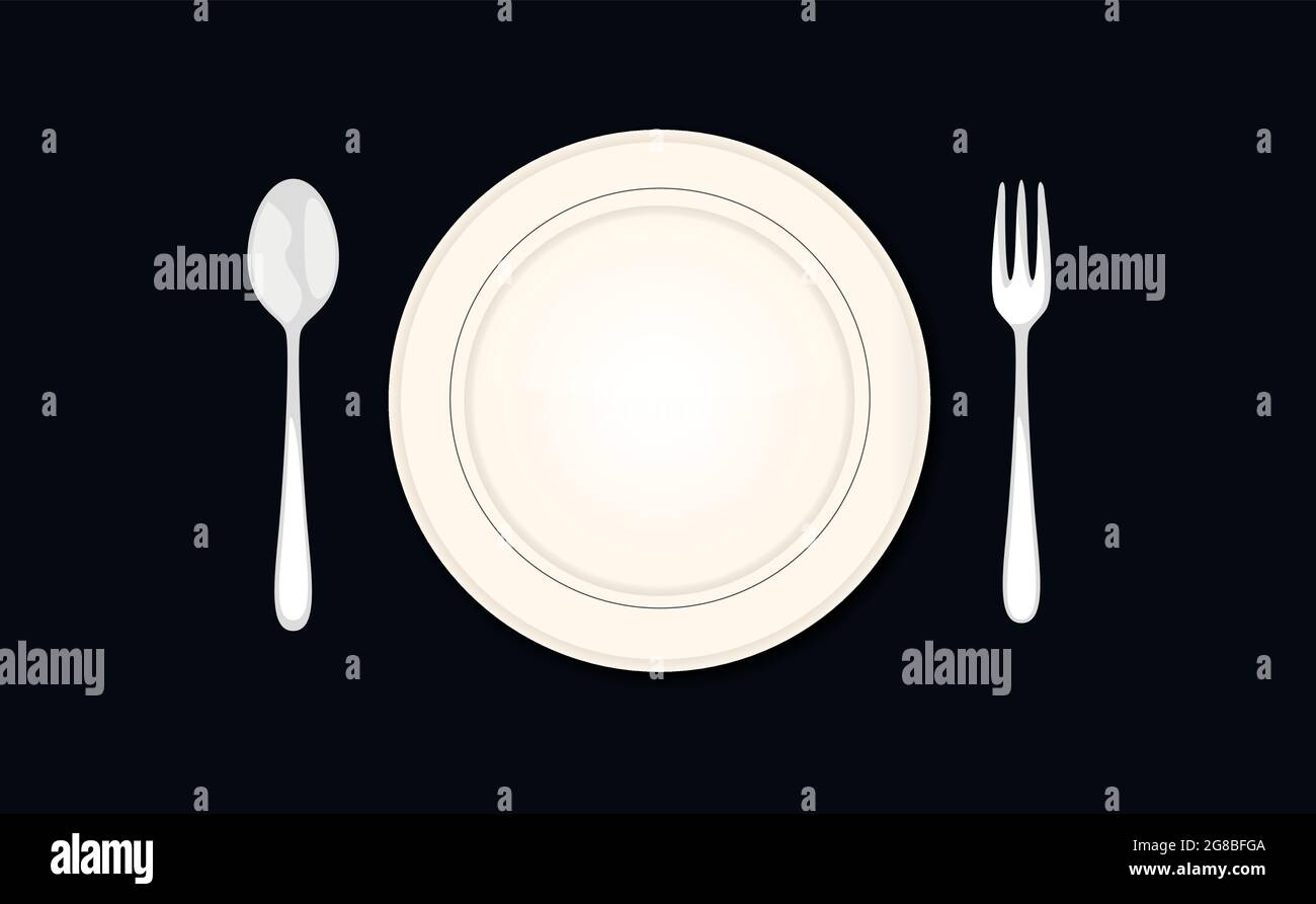 Kitchen utensil spoon plate fork. Vector stock Stock Vector Image & Art ...