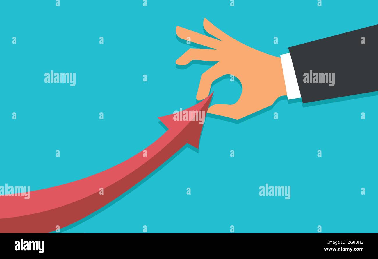 Hand pulling up graph Stock Vector Images - Alamy