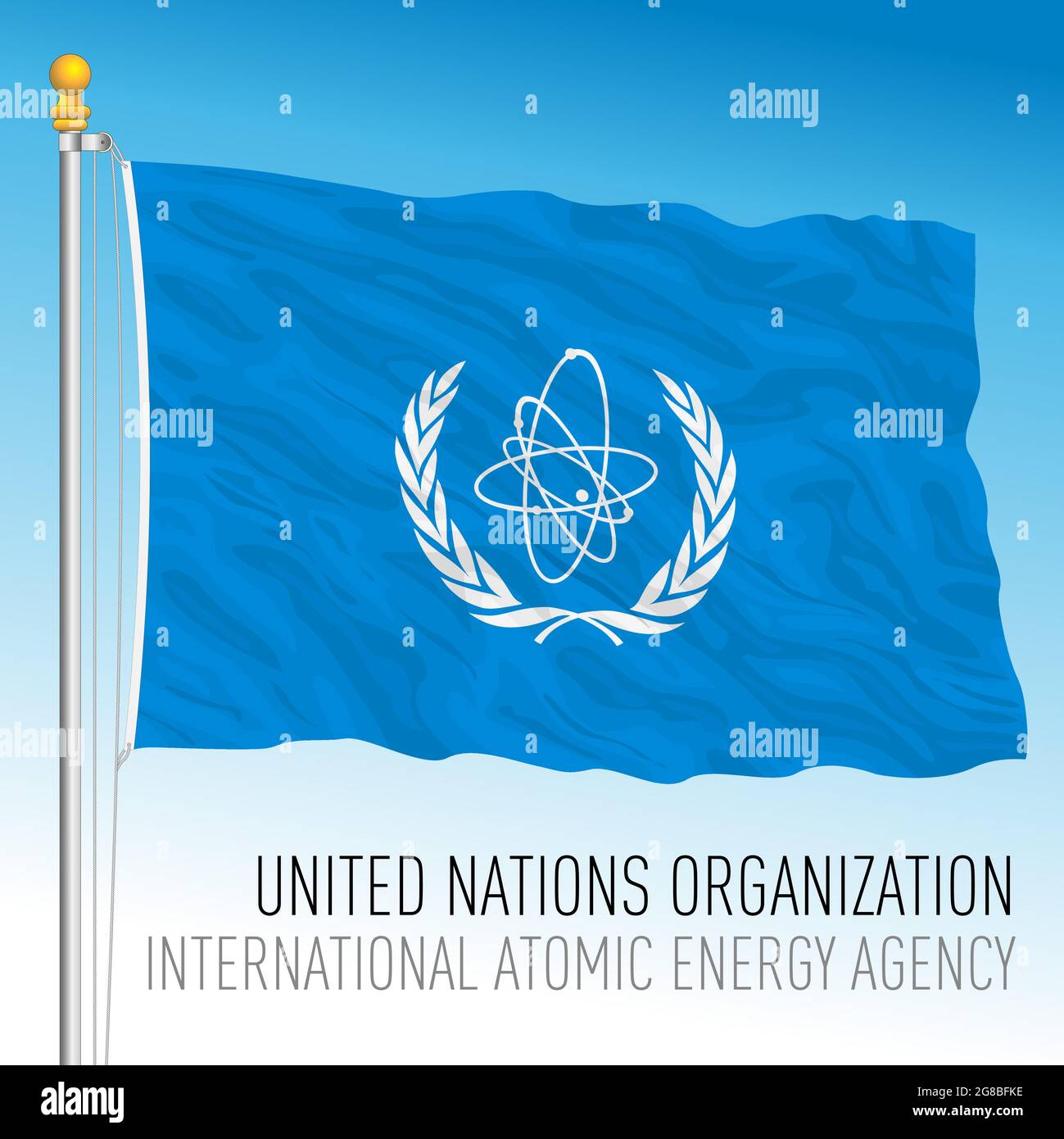 United Nations, IAEA official flag, International Atomic Energy Agency ...