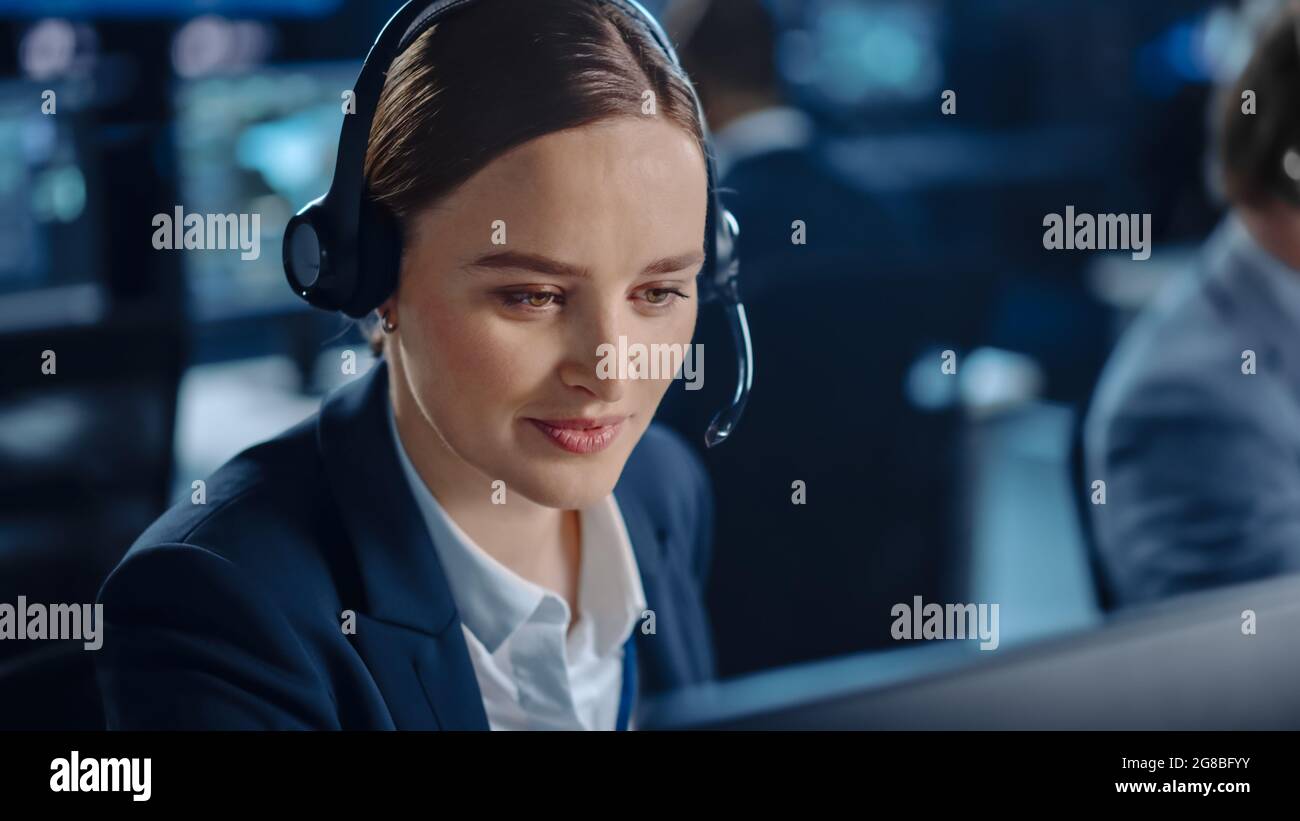Happy Confident Technical Customer Support Specialist Having a Headset ...