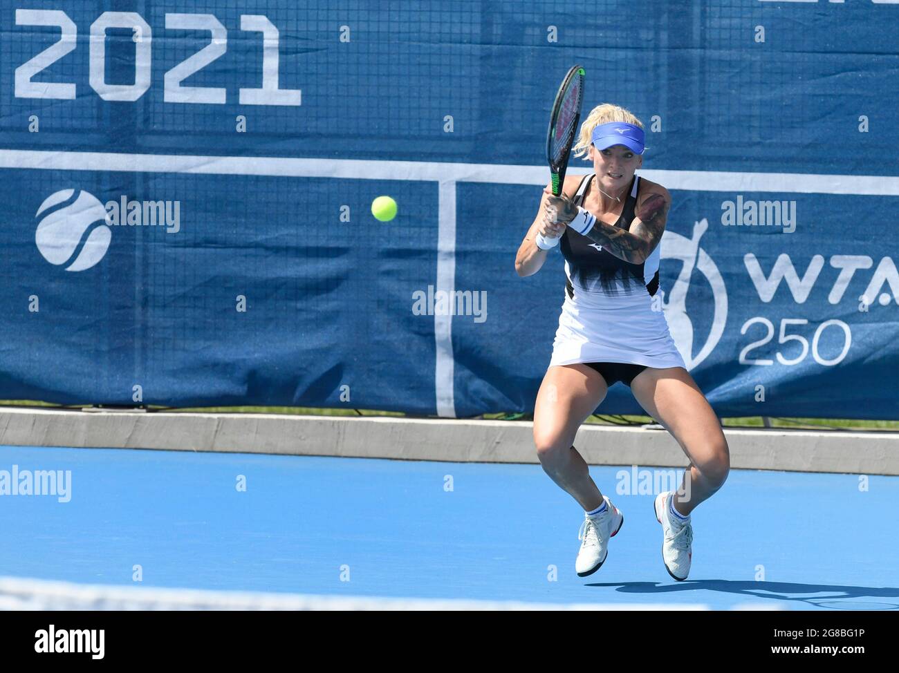 Prague, Czech Republic. 18th July, 2021. Tereza Martincova (CZE) playes ...