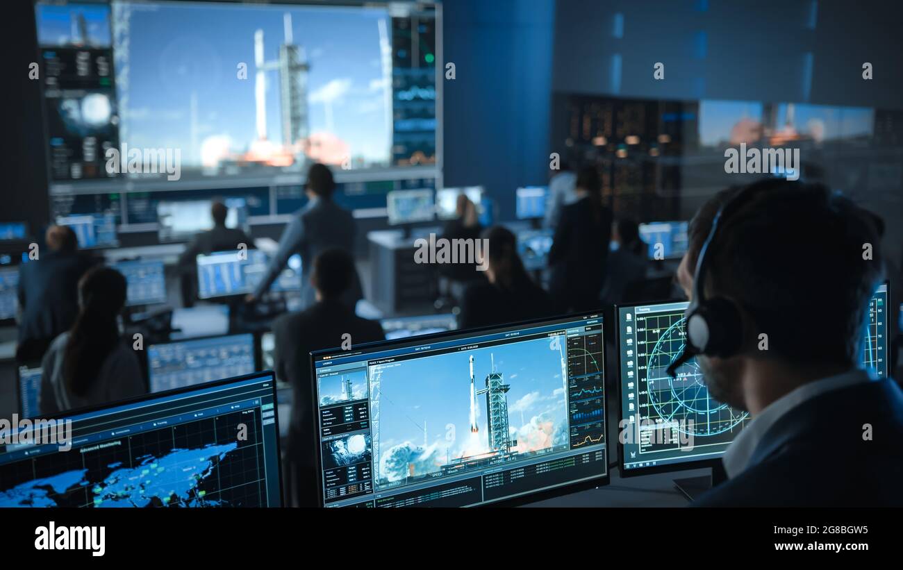 Space Flight Dispatcher in Mission Control Center Witness Successful ...