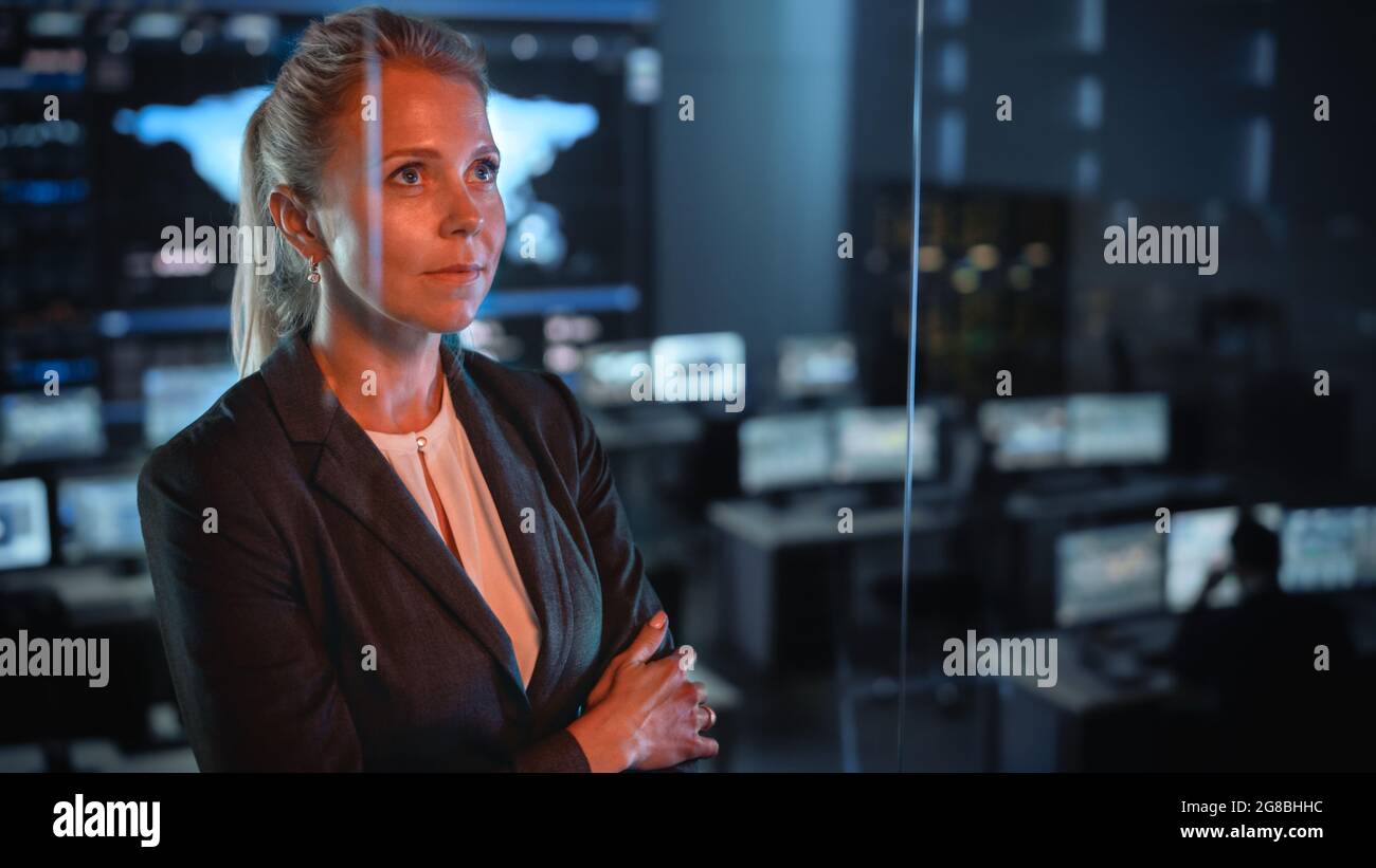 Emotional Female Flight Controller Being Nervous Before a Very ...