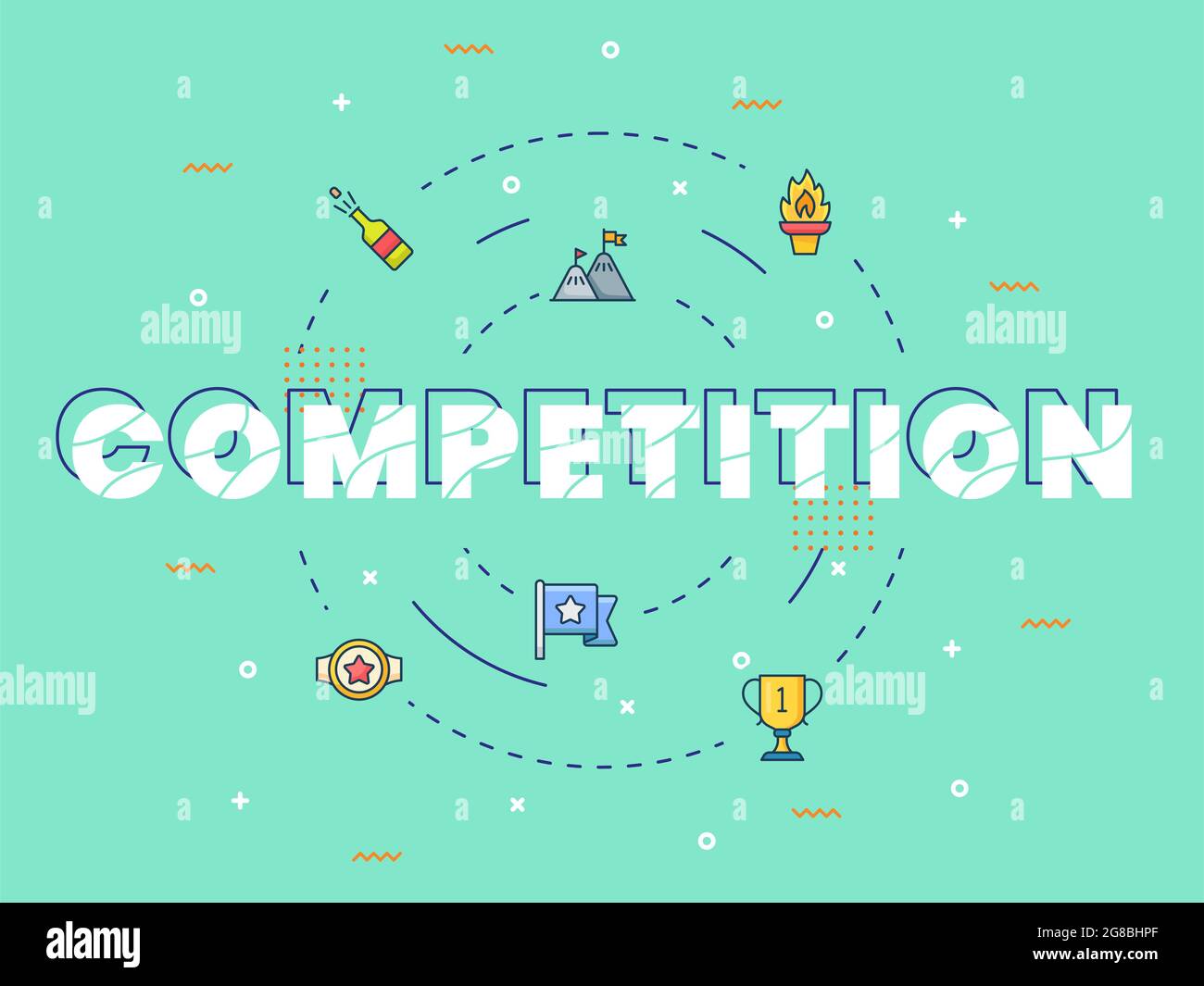 competition concept with typography calligraphy lettering word art ...